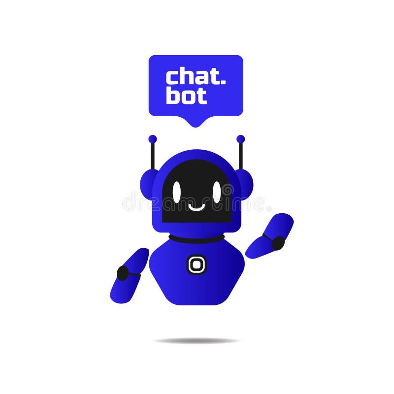 Blue Robot Chatbot Icon Design Illustration Stock Vector - Illustration ...