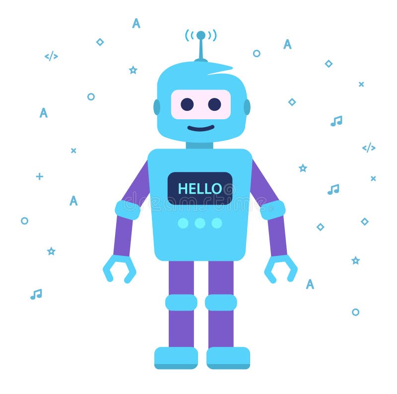 Blue Robot or Chatbot Template. Chat Bot Icon for Website Stock Vector ...