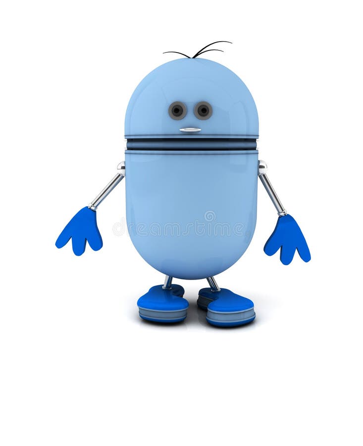Blue robot stock illustration. Illustration of cyborg - 35683201