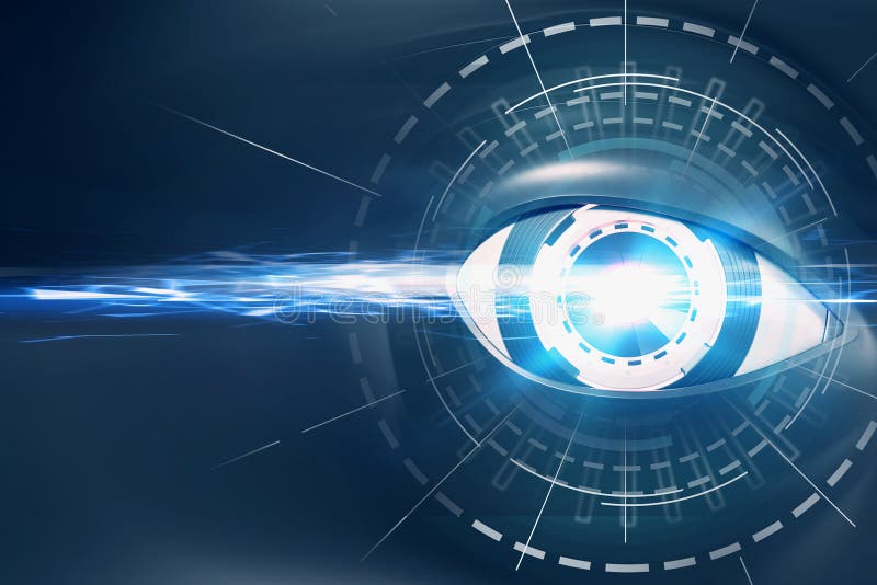 Blue Robot Eye and HUD Interface Stock Illustration - Illustration of ...