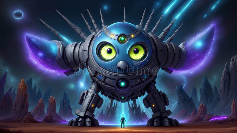 A Blue Robot with Green Eyes and a Blue Head that Says Quot Alien Quot ...