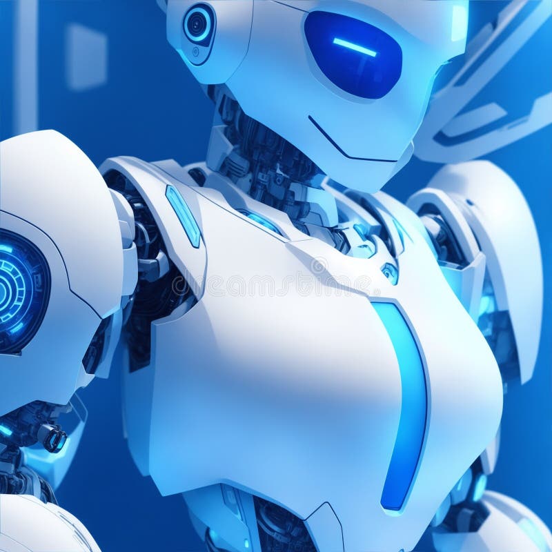 Blue robot illustration stock illustration. Illustration of sign ...