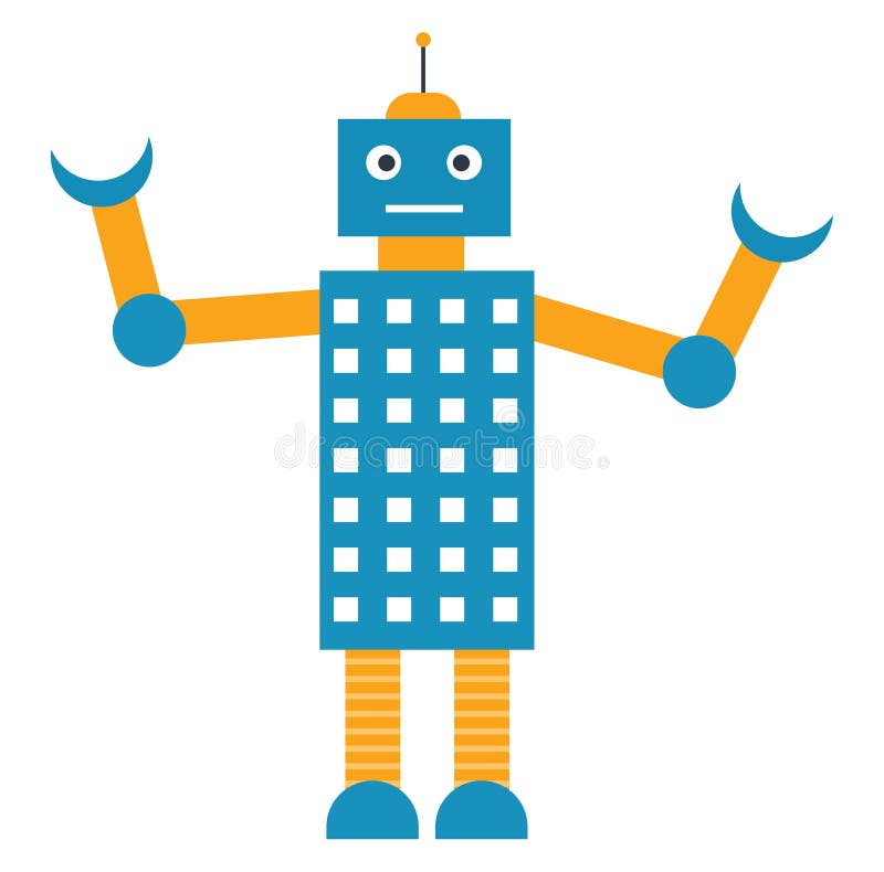 Blue Big Robot, Illustration, Vector Stock Vector - Illustration of ...