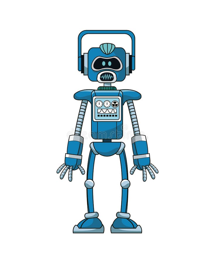 Blue Robot Intelligence Artificial Stock Vector - Illustration of ...