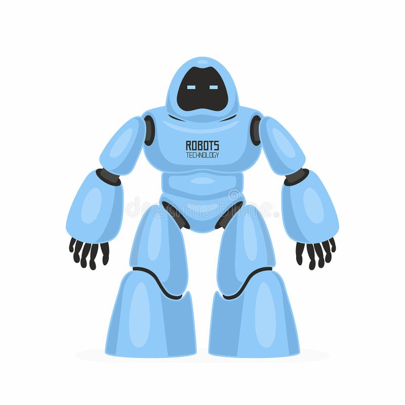 Blue robot stock vector. Illustration of technology - 115606183