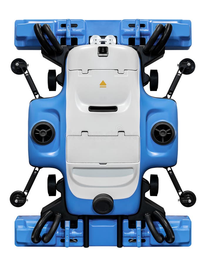 Blue Robot Window Cleaner Isolated on White Background with Clipping ...