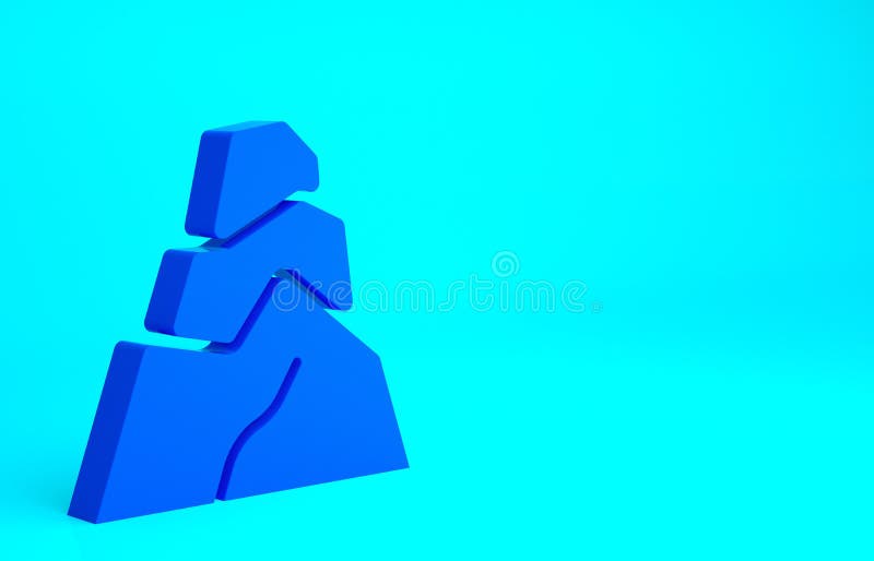 Blue Rock Stones Icon Isolated on Blue Background. Minimalism Concept ...