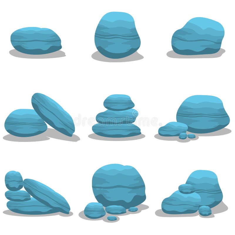 Blue Rock Style Elements Vector Stock Vector - Illustration of concrete ...