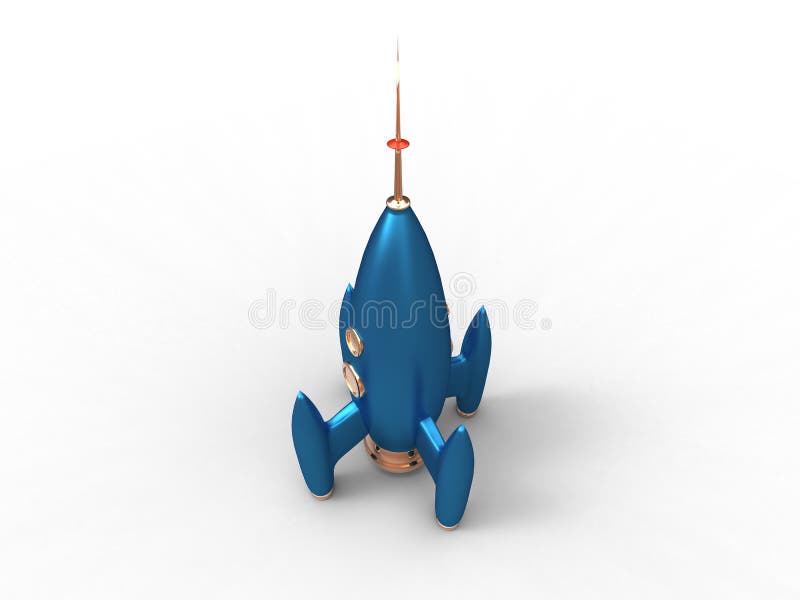Blue rocket stock illustration. Illustration of retro - 26603387