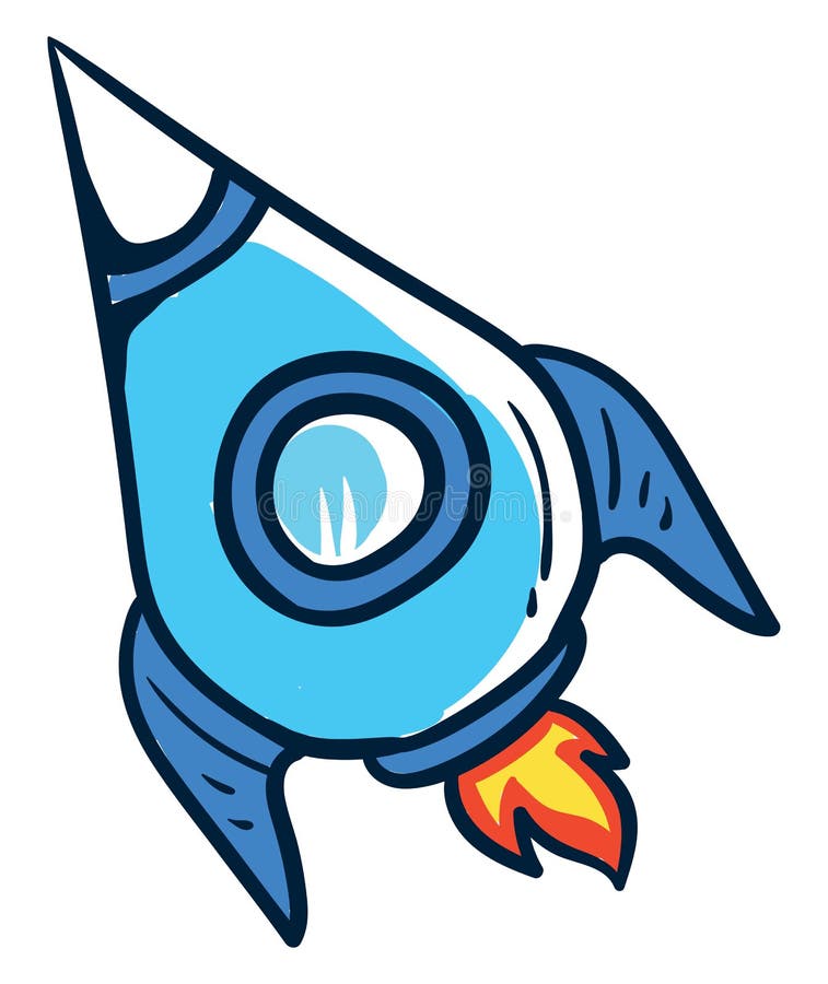 Blue Rocket, Illustration, Vector Stock Vector - Illustration of ...