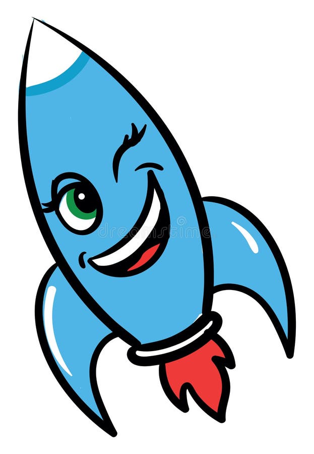 Blue Rocket, Illustration, Vector Stock Vector - Illustration of bright ...