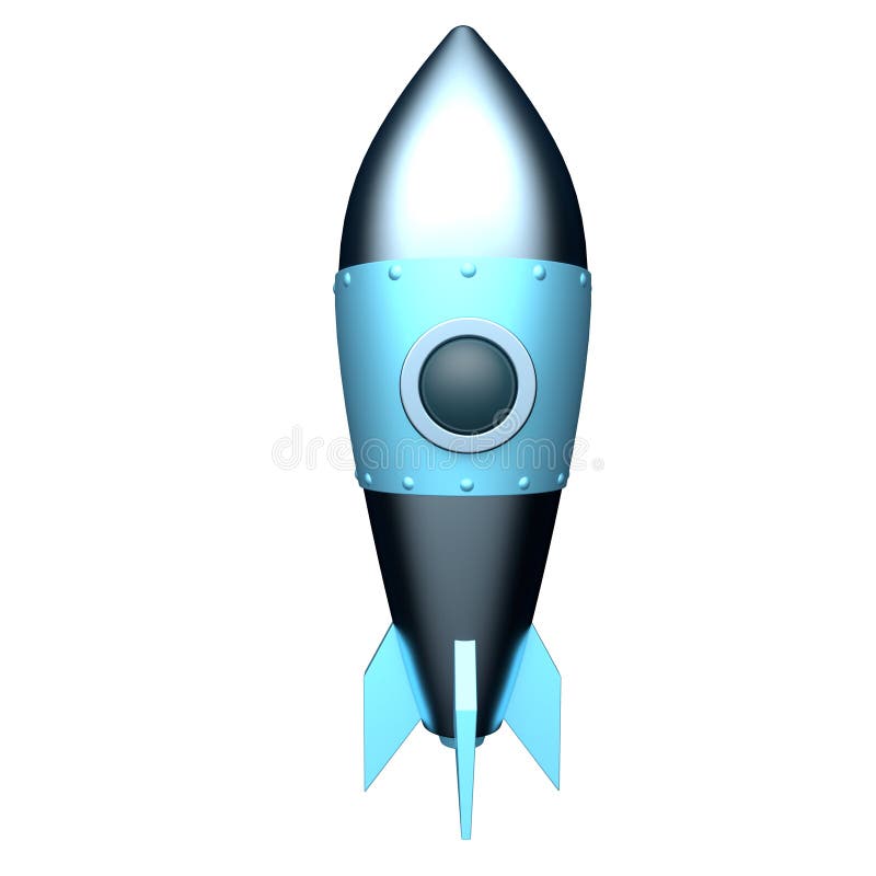 Rocket on a White Background. 3d Rendering Stock Illustration ...