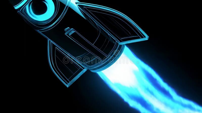 Blue Rocket Launch in Space with Light Stock Footage - Video of rocket ...