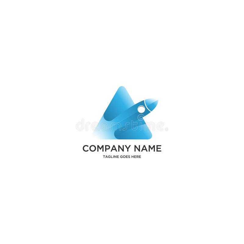 Blue rocket logo stock illustration. Illustration of business - 204860925
