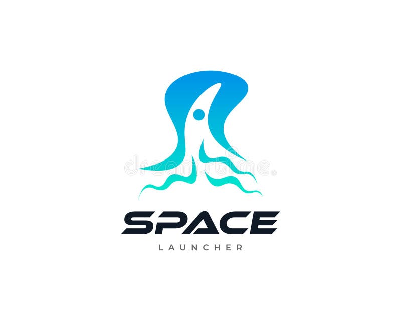 Blue Rocket Logo Design. Modern Spaceship Vector Illustration Stock ...