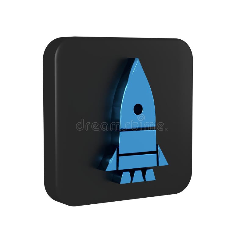 Blue Rocket Ship Icon Isolated on Transparent Background. Space Travel ...