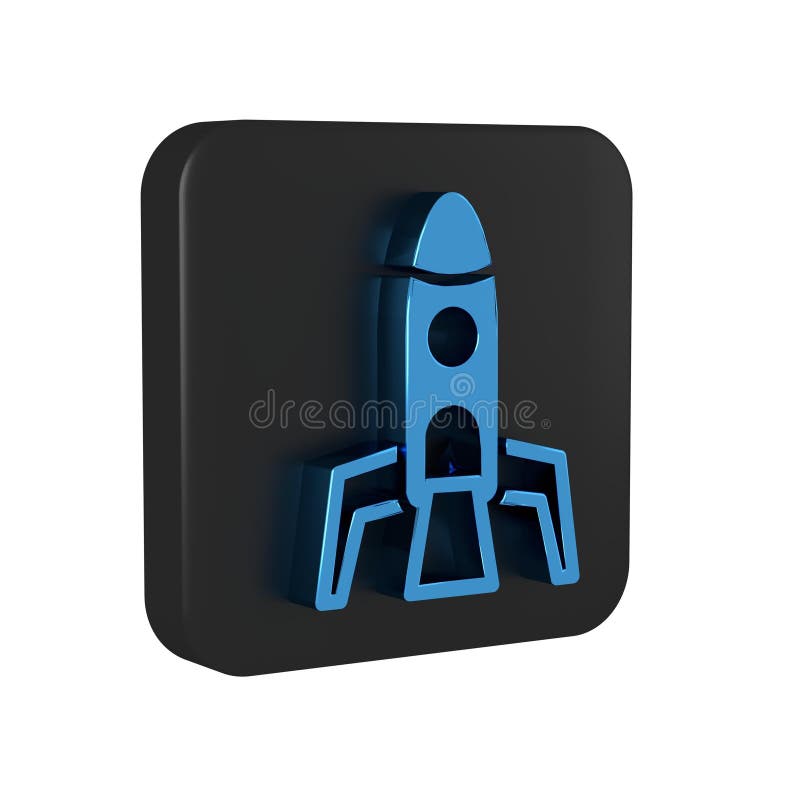 Blue Rocket Ship Icon Isolated on Transparent Background. Space Travel ...