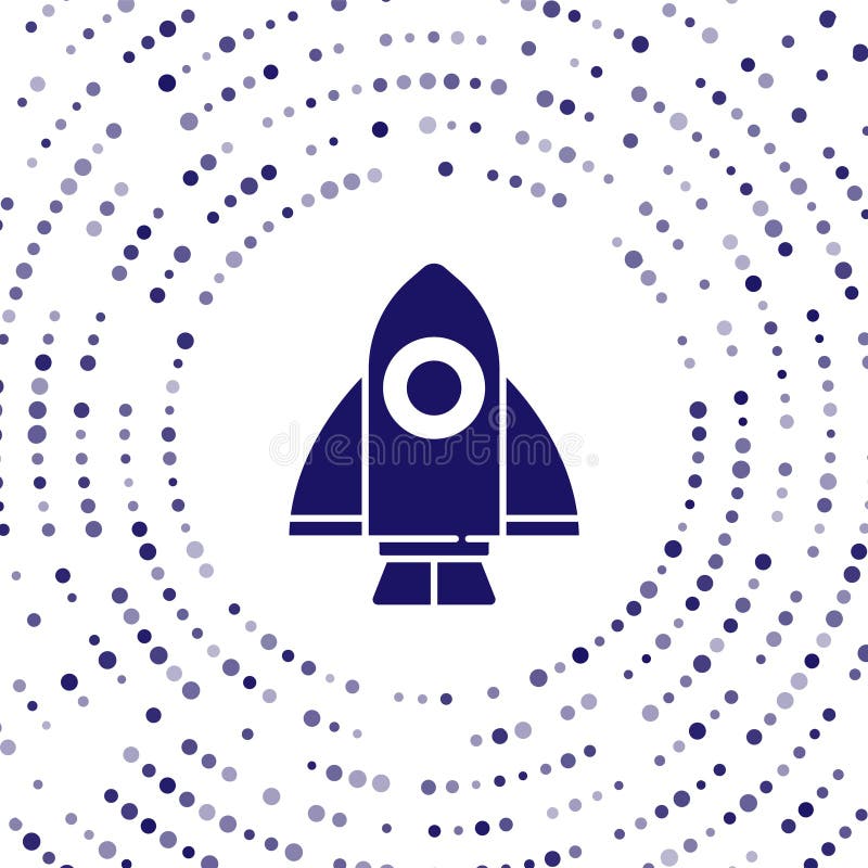 Blue Rocket Ship Icon Isolated on White Background. Space Travel ...