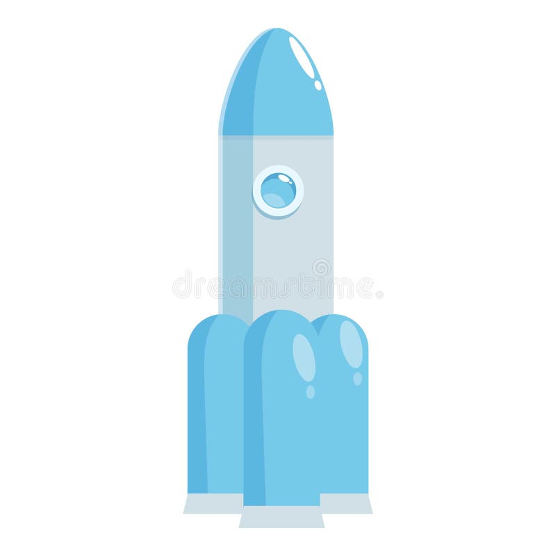 Blue Rocket Ship Standing on Launch Pad Ready for Take Off Stock ...