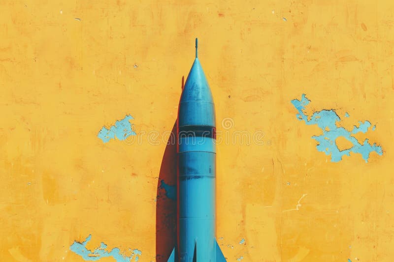 A Blue Rocket Ship Was Put into Operation Stock Photo - Image of ship ...