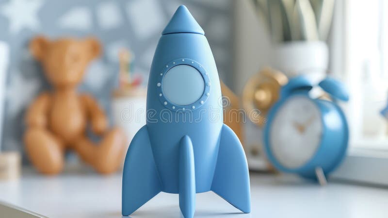 A Blue Rocket Ship Was Put into Operation Stock Photo - Image of ship ...