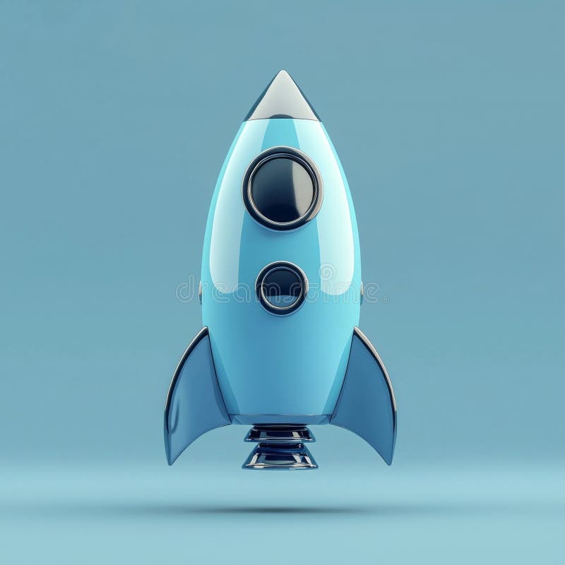 Blue Rocket stock illustration. Illustration of optimism - 334816395