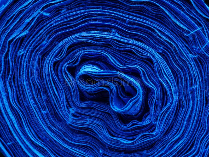 Blue Roll of Knitted Fabric. Texture, Background Stock Image - Image of ...