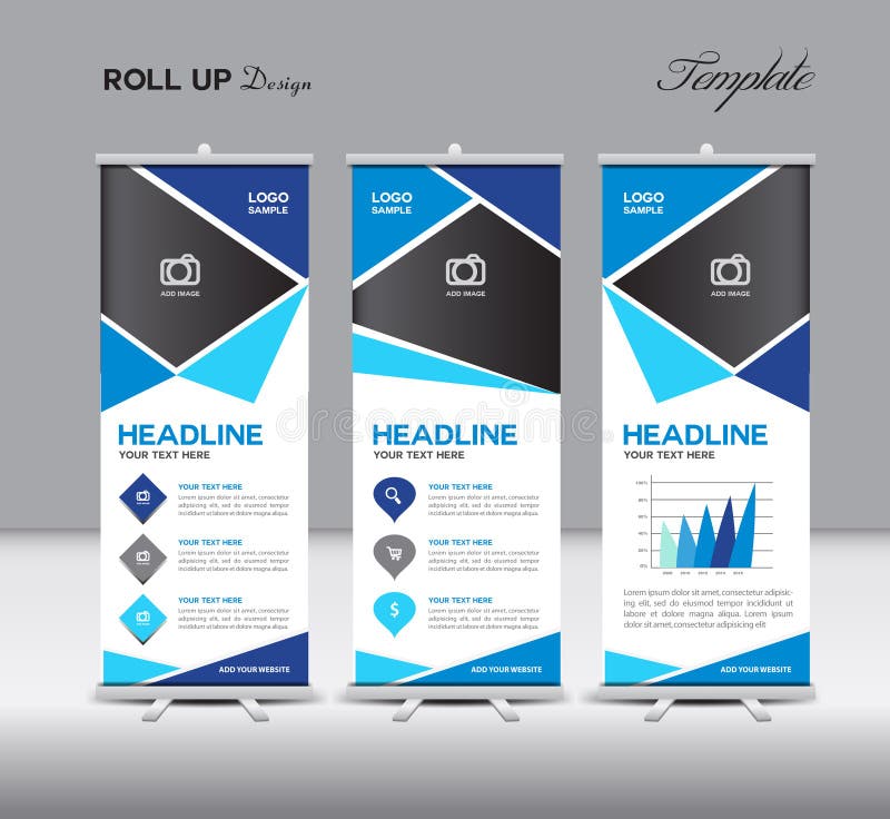 Blue Roll Up Banner Vector Polygon Stock Illustrations – 213 Blue Roll ...