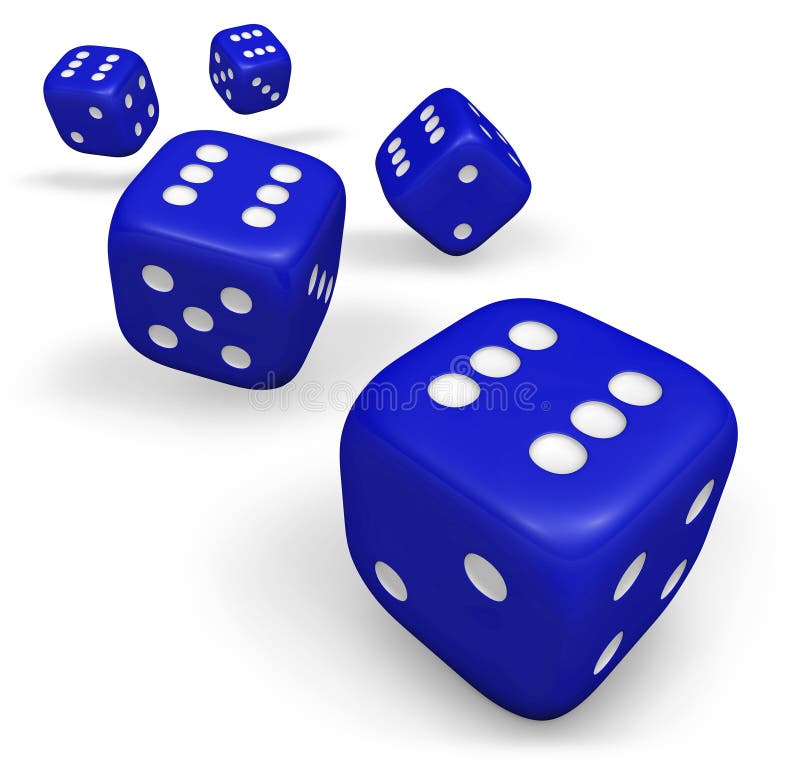 Blue Rolling Dice stock illustration. Illustration of backgammon - 53429895