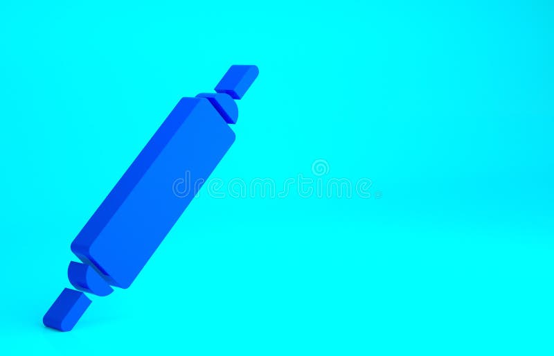 Blue Rolling Pin Icon Isolated on Blue Background. Minimalism Concept ...