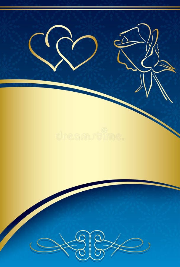 Blue Romantic Background with Hearts Stock Illustration - Illustration ...