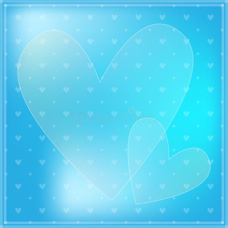 Blue Romantic Heart Background Stock Illustration - Illustration of ...