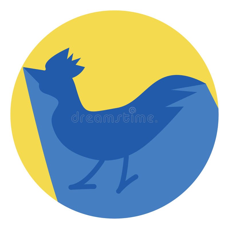 Blue Rooster Symbol 2017 and Calendar. Cartoon Chicken Skiing Stock ...