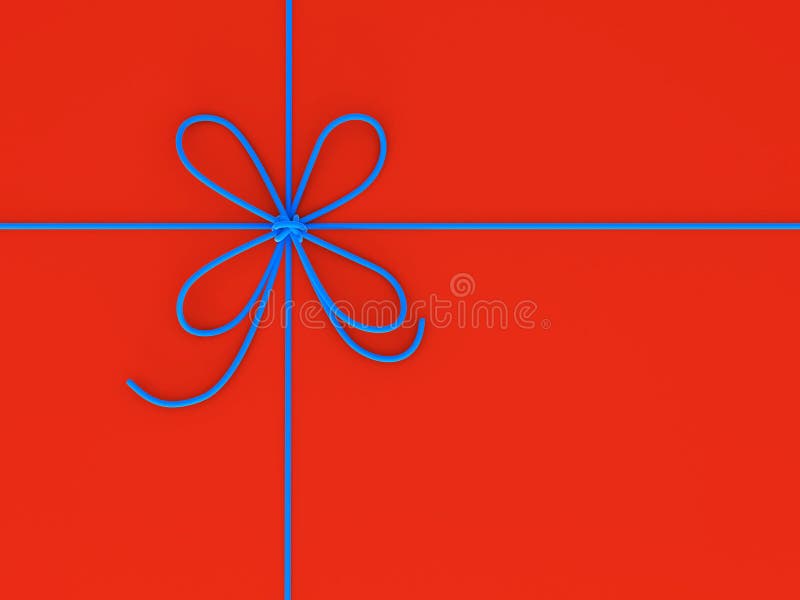 Blue rope and bow. stock illustration. Illustration of decoration ...