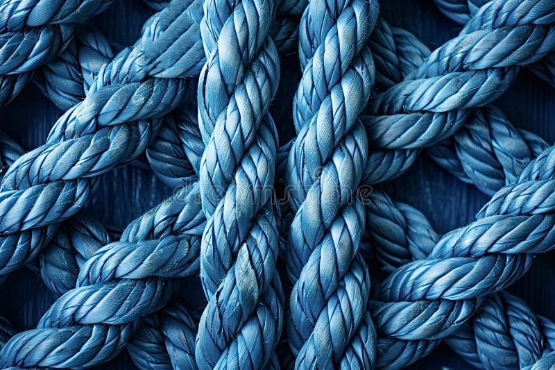 Blue Rope Creating a Pattern on a Nautical Themed Background Stock ...