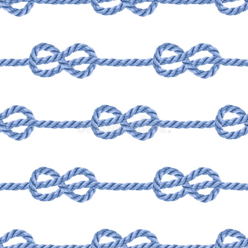 Blue Rope Knots Horizontal 3D Rows Seamless Pattern Stock Vector ...