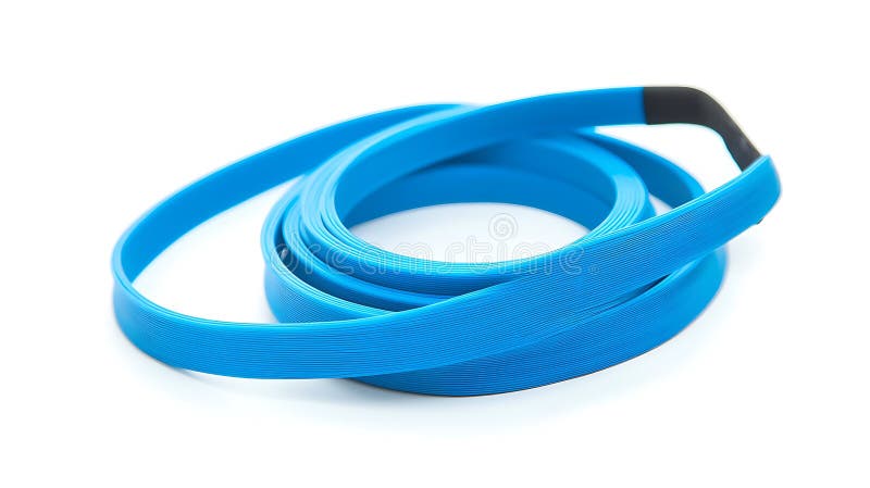 A Blue Rope is Laying on a White Background Stock Image - Image of ...