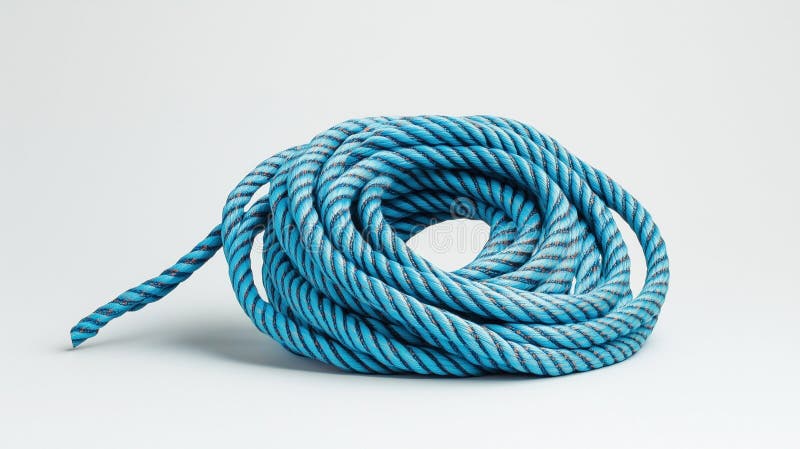 A Blue Rope is Laying on a White Surface Stock Illustration ...