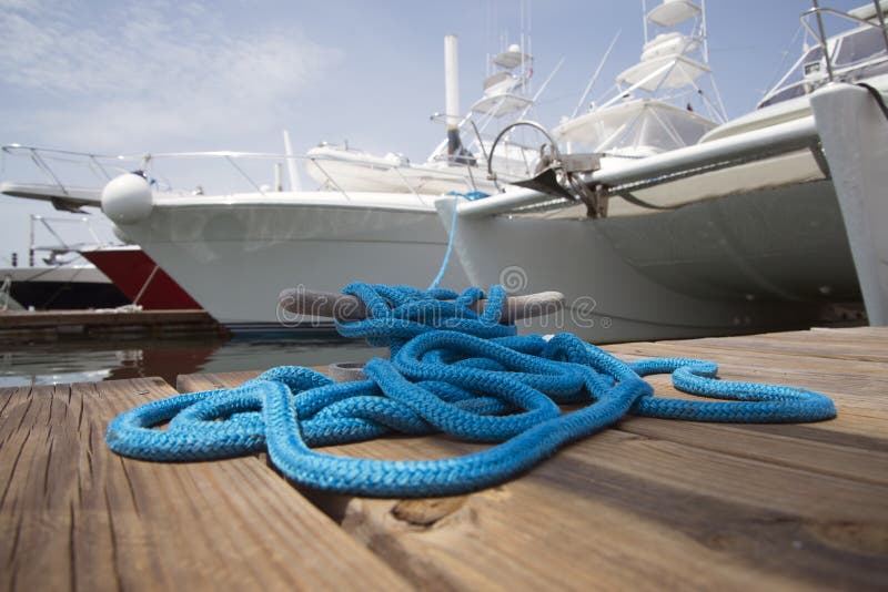 Blue rope stock photo. Image of dock, bowline, blue, rope - 76982992