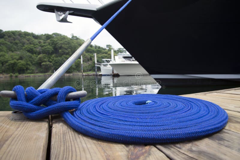 Blue rope stock image. Image of tied, cable, bowline - 76983079