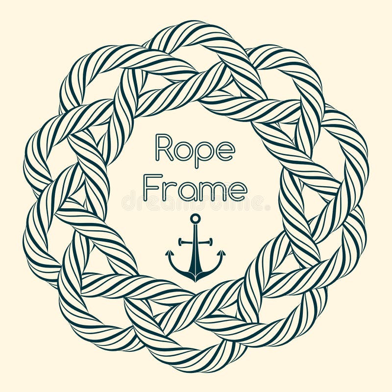 Blue rope round frame stock vector. Illustration of braid - 65702963