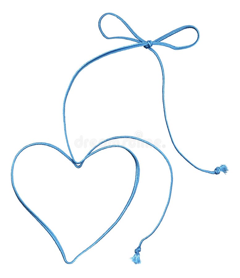 Blue Rope Swirl with Heart and Bow Stock Illustration - Illustration of ...