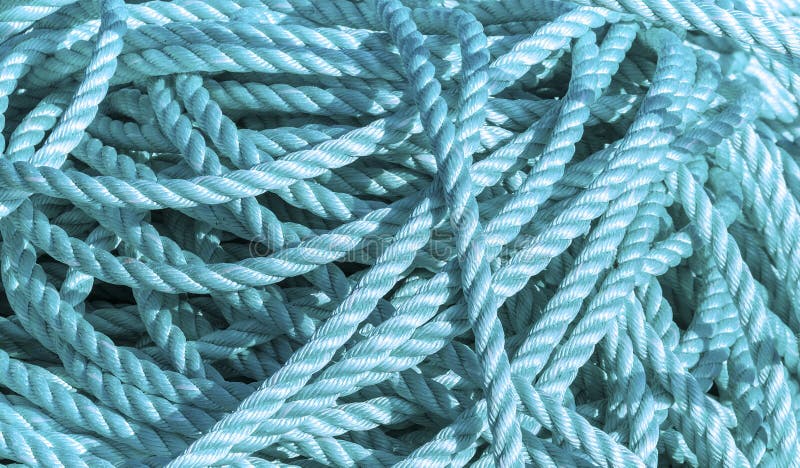 Blue ropes on a pier stock photo. Image of closeup, colorful - 48681228