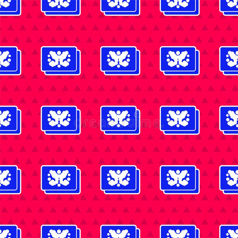 Blue Rorschach Test Icon Isolated Seamless Pattern on White Background ...