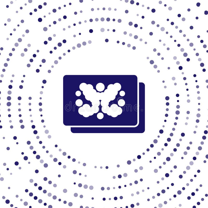 Blue Rorschach Test Icon Isolated Seamless Pattern on White Background ...