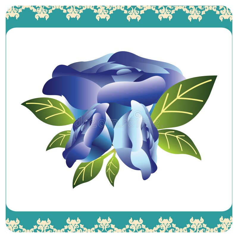 Blue Rose Label. Vector Illustration Decorative Design Stock Vector ...