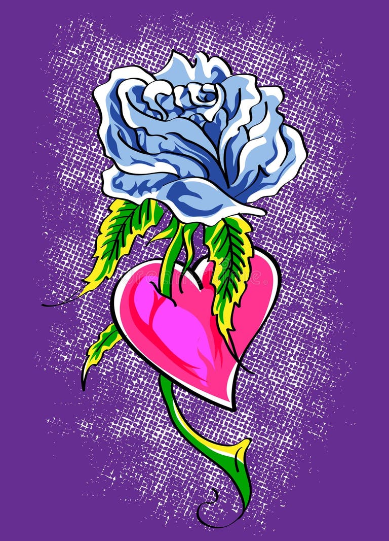 Heart Drawing Rose Stock Illustrations – 21,993 Heart Drawing Rose ...