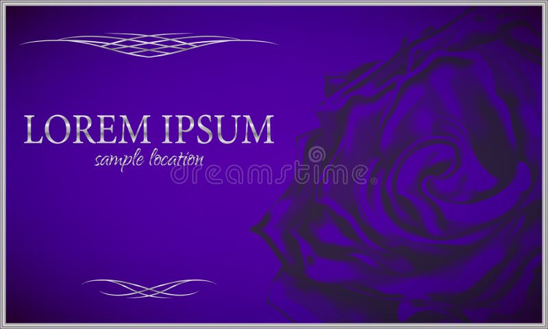 Blue Rose with the Text on the Card or Invitation. Vector Illustration ...