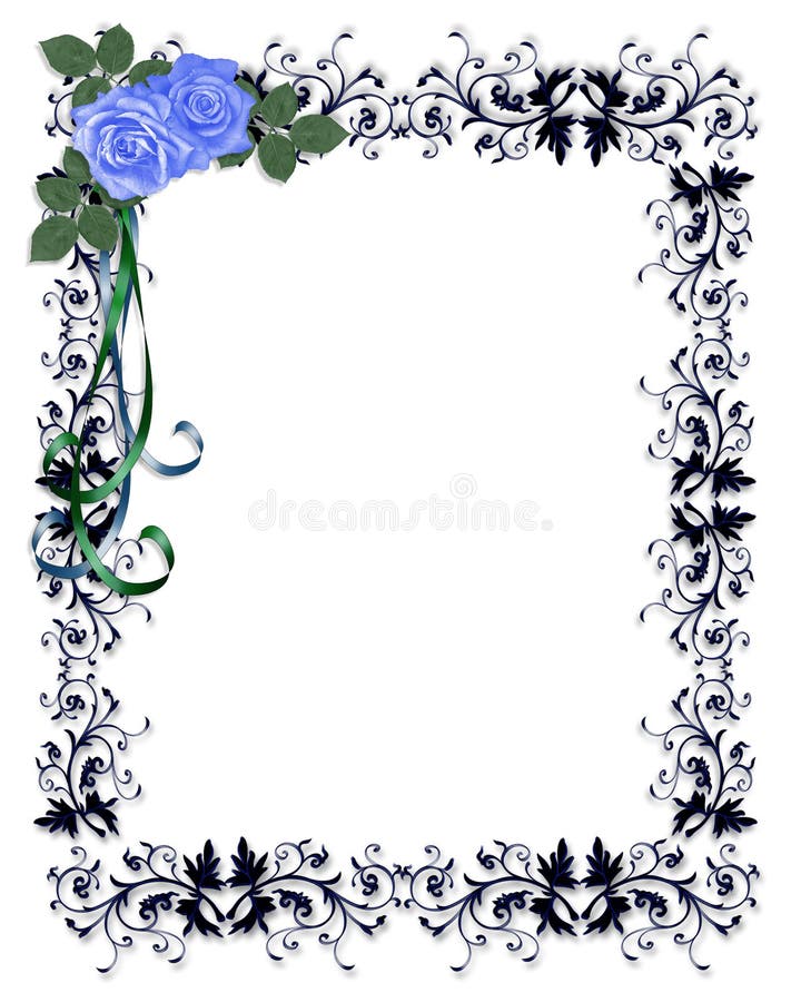 Blue Roses Template Wedding Invitation Stock Illustration ...