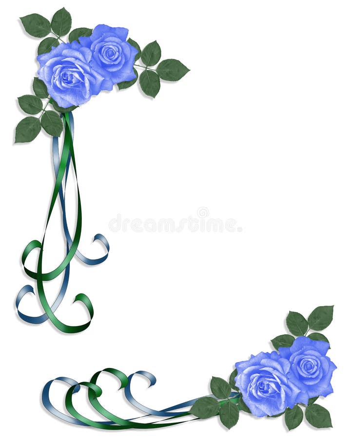 Blue Rose Corner Border Blue Rose Corner Frame Stock Illustration